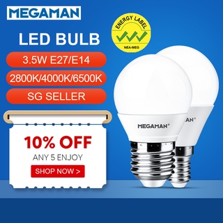 Megaman LED Bulb 3W/3.5W/4.9W P45 E14/E27 2800K/4000K/6500K Energy ...