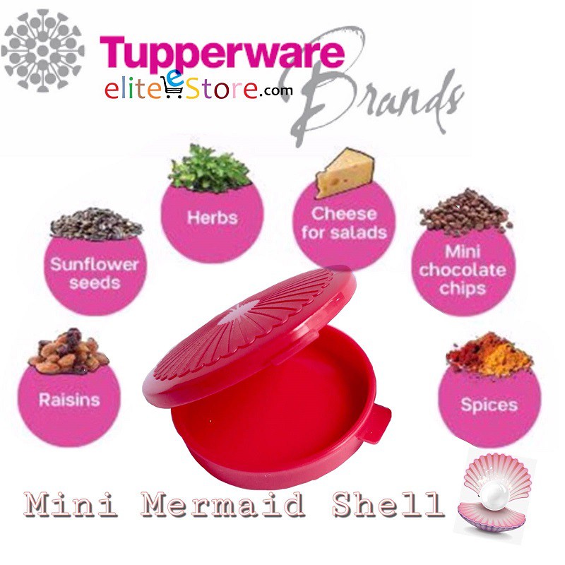 TUPPERWARE Mini Mermaid Shell keeperx2pcs (Random color) * Sauce ...