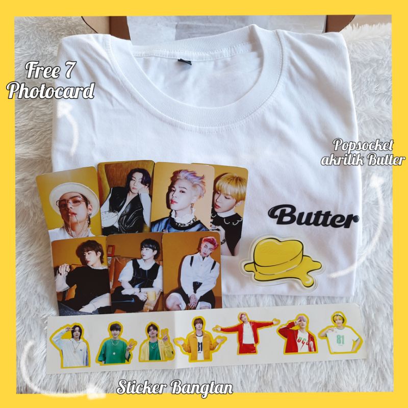 BTS BUTTER T-SHIRTS / BTS MERCH / FREE POPSOCKET / BTS T-SHIRTS ...