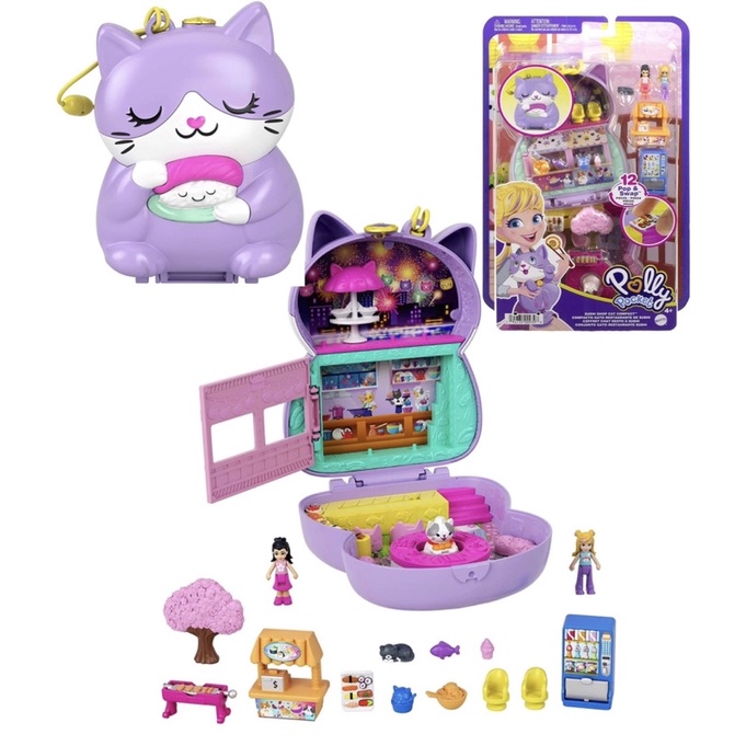 Polly Pocket Zen Cat Restaurant, Sushi Shop cat compact, Japanese Sushi ...