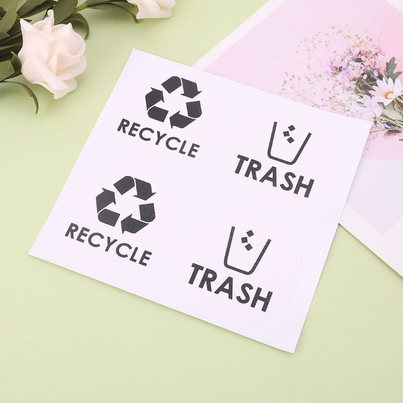 LIVI Recycle Trash Symbol Vinyl Lettering Decals Sticker For Trash Cans ...