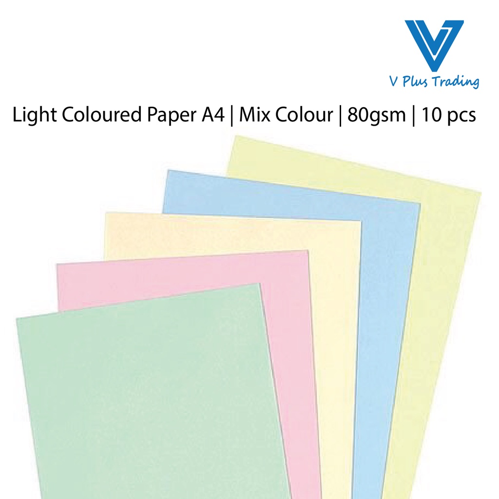 Light Coloured Paper A4 | Mix Colour | 80gsm | 10 pcs | Shopee Singapore
