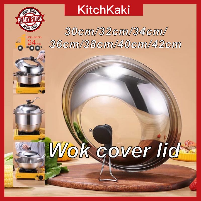 30/32/34/36/38/40/42CM Stainless Steel Wok Cover/Wok Cover Lid/Pan ...
