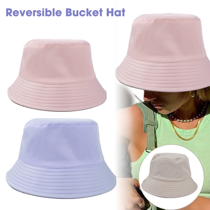 Double-sided Wearing Caps / Solid Color Bucket Hat / Men Women ...