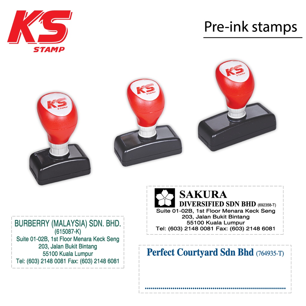 Custom Made KS Flash Rectangular Stamp | Pre-inked Stamp 18mm x 39mm ...