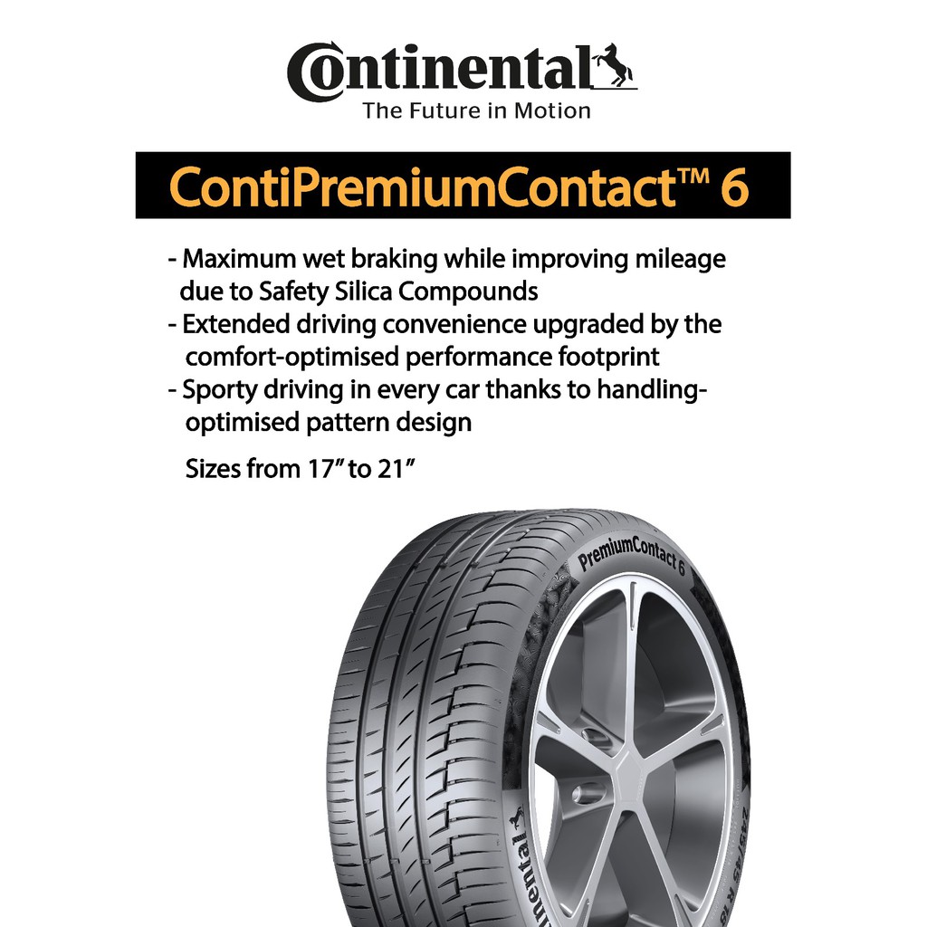CONTINENTAL PremiumContact 6 15"-16" Tyres 185/65R15 195/65R15 205 ...