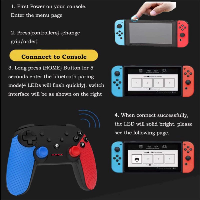 Wireless Gamepads Bluetooth Controller for switch pro controller ...