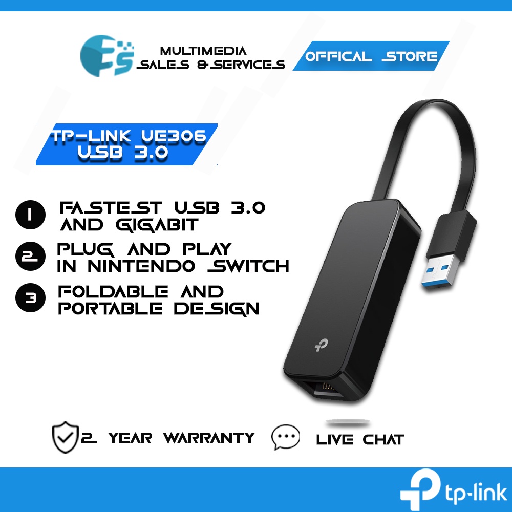 TP-LINK UE306 USB 3.0 to RJ45 Gigabit Ethernet Network Adapter | Shopee Singapore