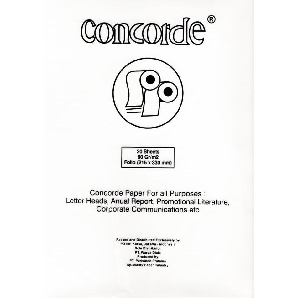 Concorde paper 90 grams A4 size (1 pack contains 20 sheets) | Shopee ...