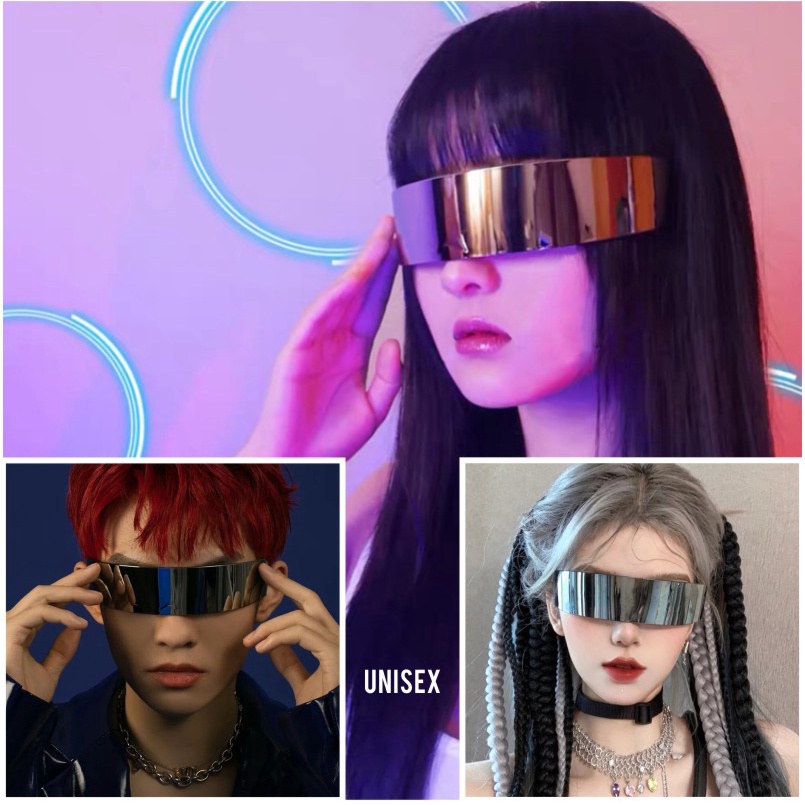 Cyberpunk Futuristic Tech Party Glasses Fashion Hairband sunglasses ...