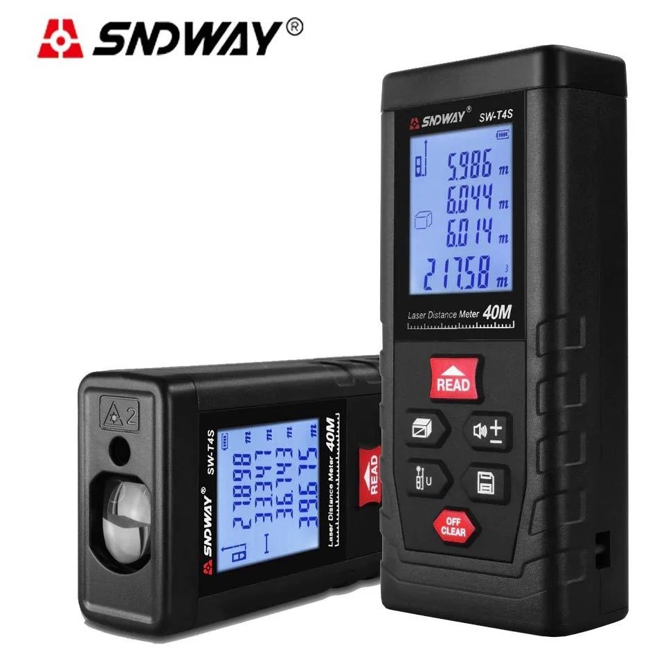 SNDWAY Laser Rangefinder Distance Meter Handheld Area / Volume / Angle ...