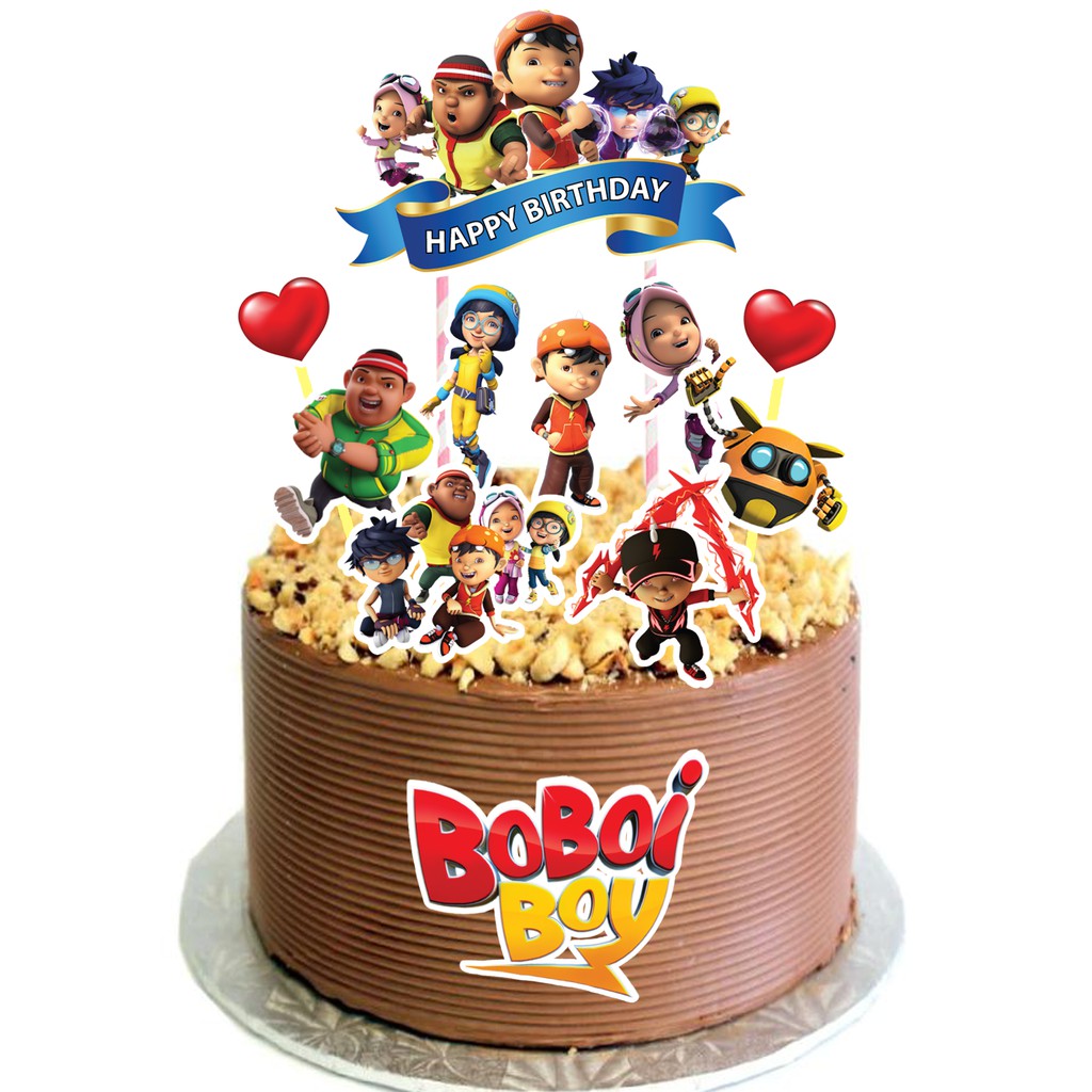 BOBOIBOY High Quality Paper Cake Topper Kek Cake Decor Cupcake Topper ...