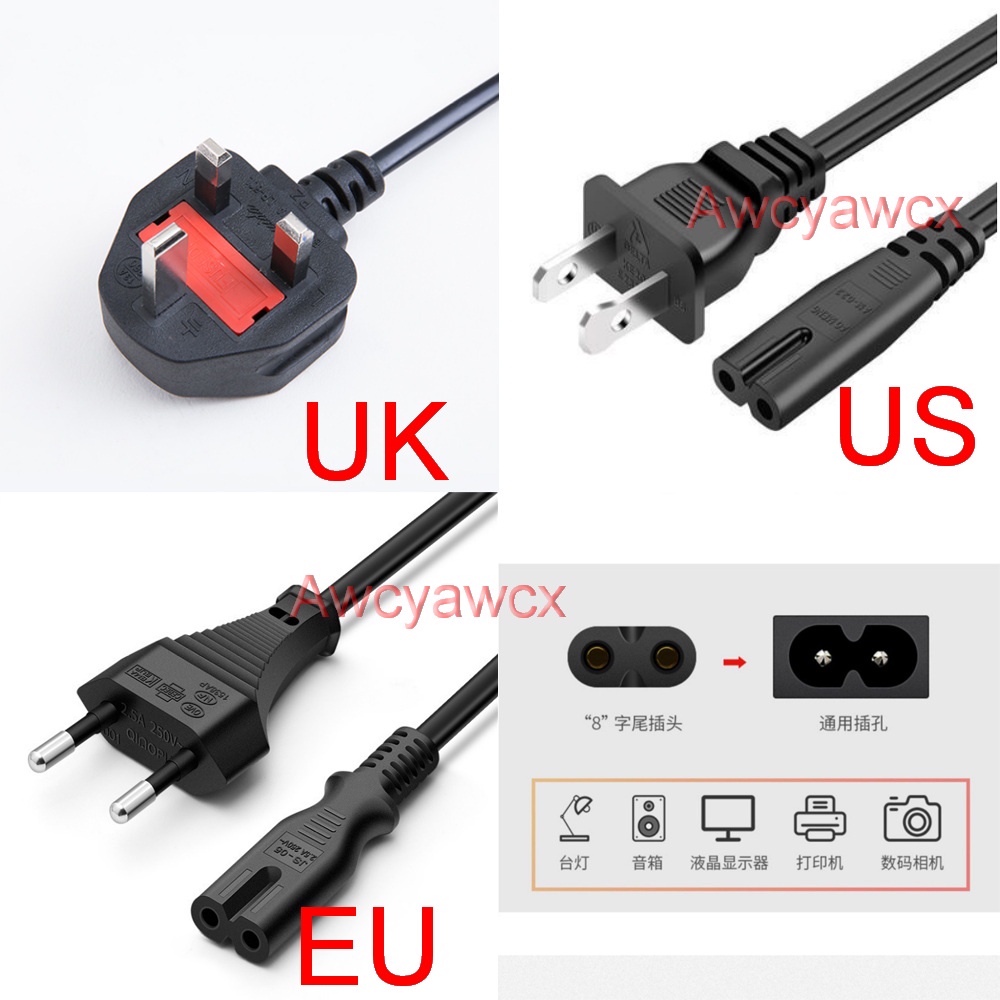 AC cable 100V-240V power PS5 PS4 PS3 PS2 Adapter wire Cord 150cm 1.5M 2 ...
