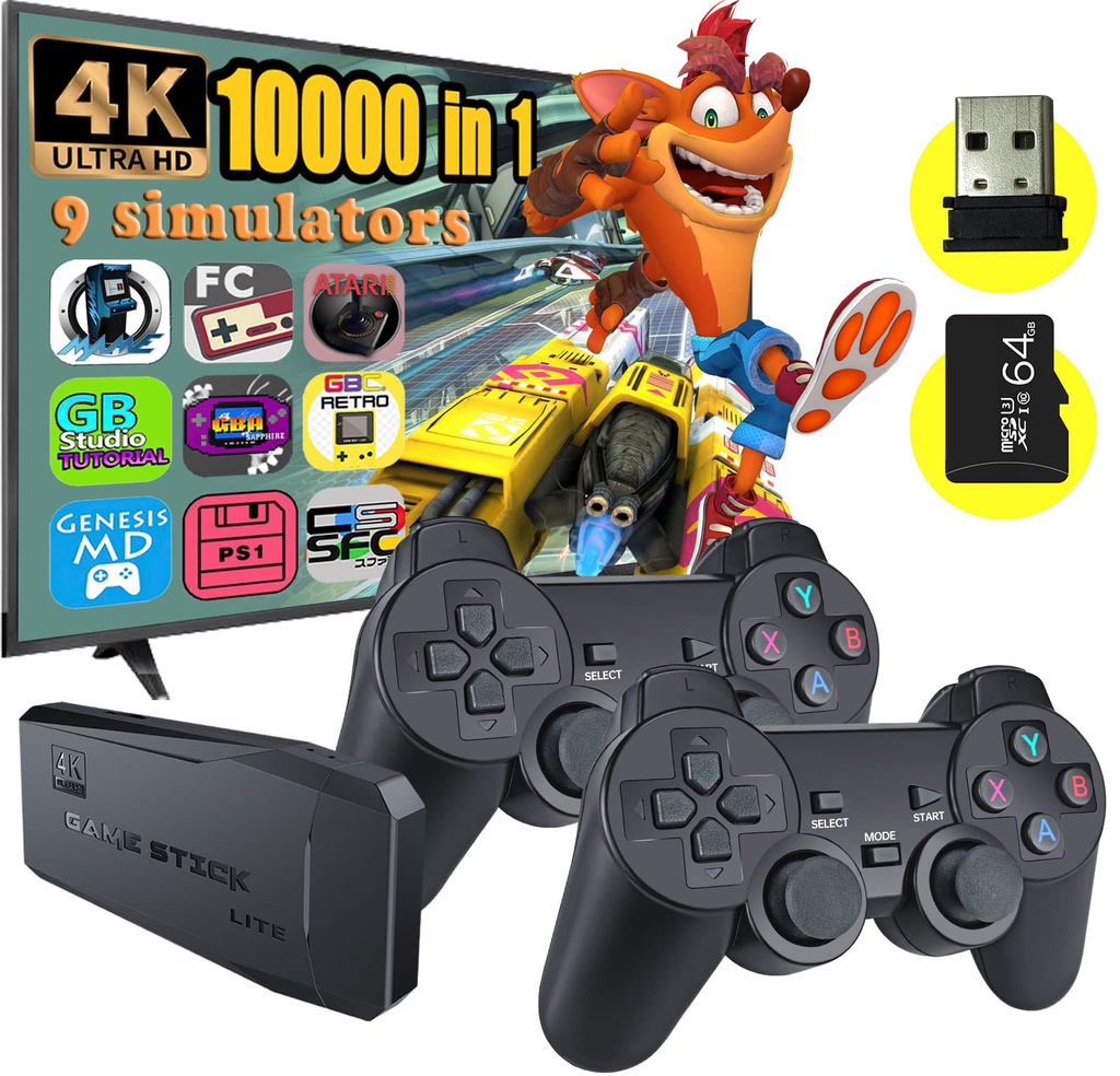 M8 Game Stick Lite 4K Built-In 10000/20000 Game Retro Game Console ...
