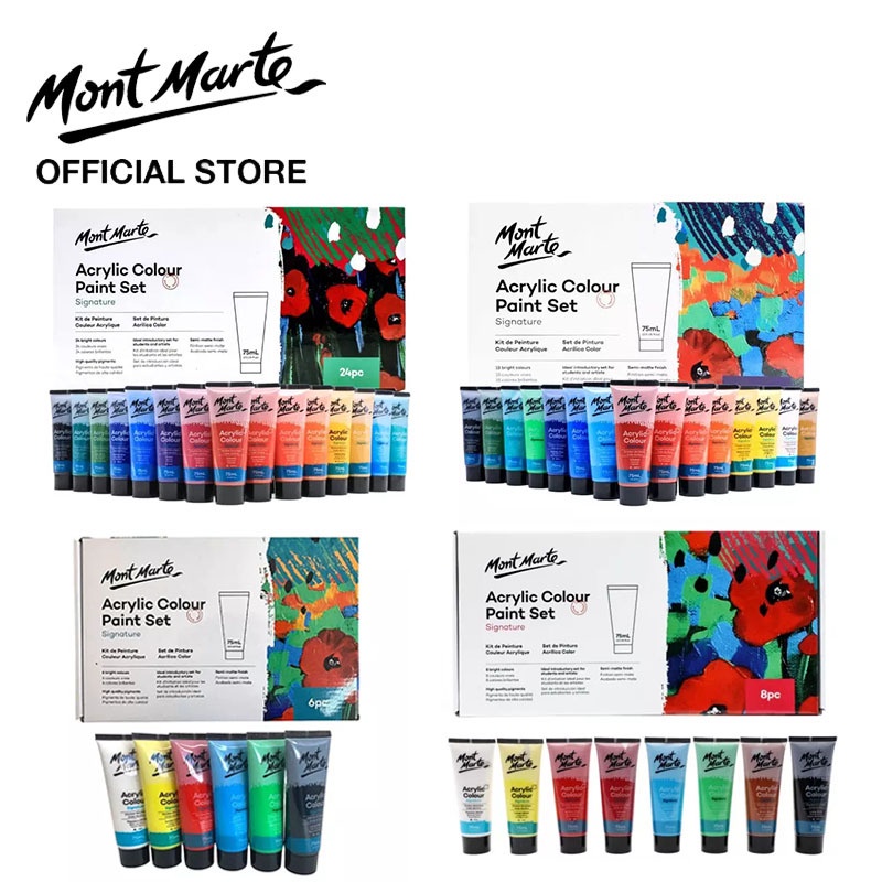 Mont Mart Acrylic Paint Set - 6/8/12/18/24 | Shopee Singapore