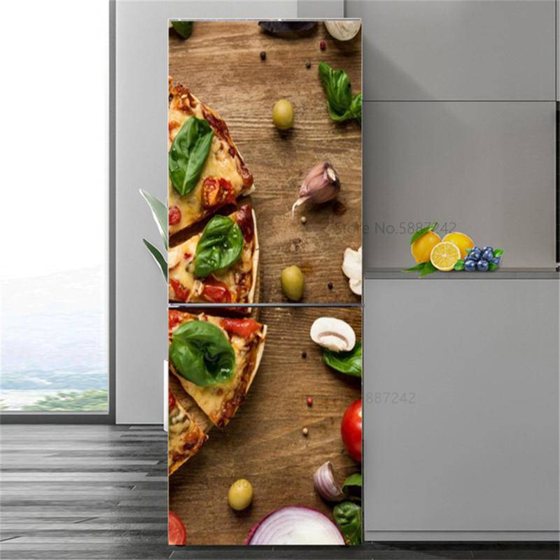 Food Refrigerator Stickers Vinyl Fridge Wallpaper Whole Door Cover ...