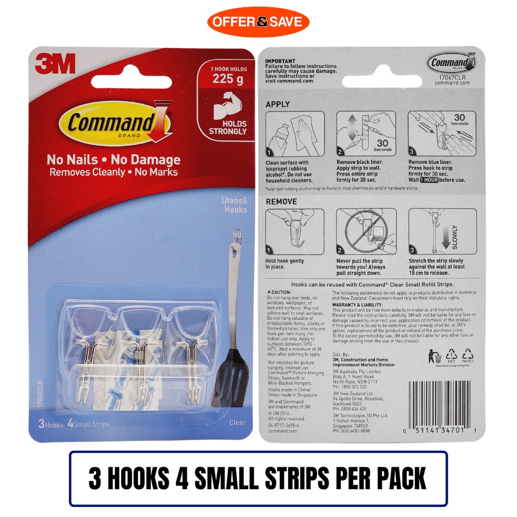 3M Command Clear Hook Wire Organizer Cord Organizer | Shopee Singapore
