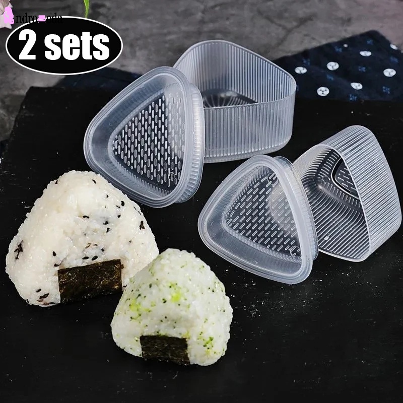 2 Sets Triangle Sushi Machine Moulds/ Onigiri Rice Ball Bento Mold ...