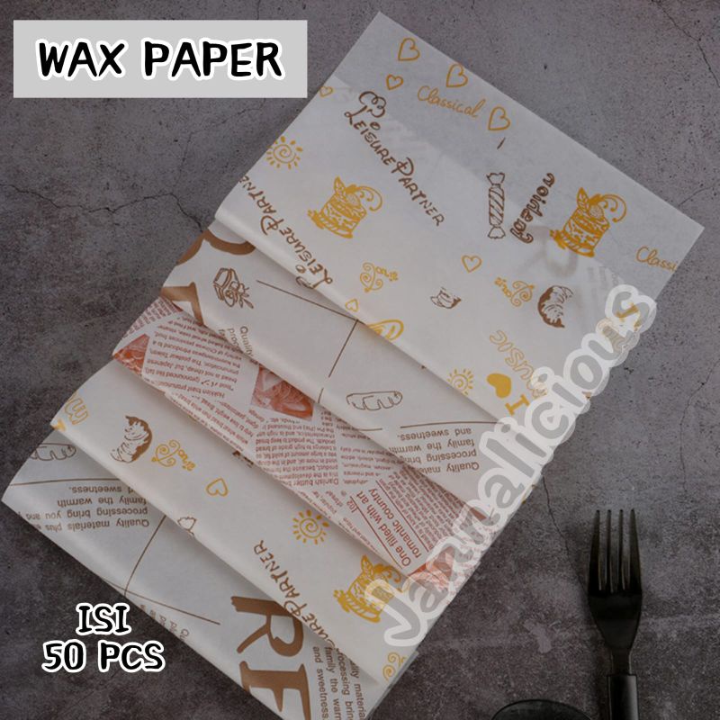 Wax Paper/Paper Wrap Uk. 18cmx18cm (50 Sheets) | Shopee Singapore