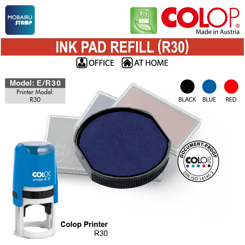 Ink Pad/Cartridges Refill for Self Inking Stamps - COLOP Printer Round R50, R40, R30, R24 & R17 ...