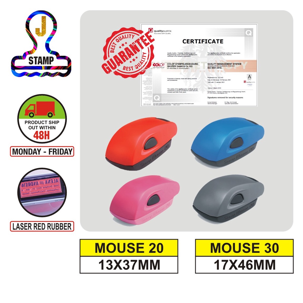 COLOP Cop Nama Stamp Mouse Stamp Chop Custom Stamp Chop Cop Nama Cop ...