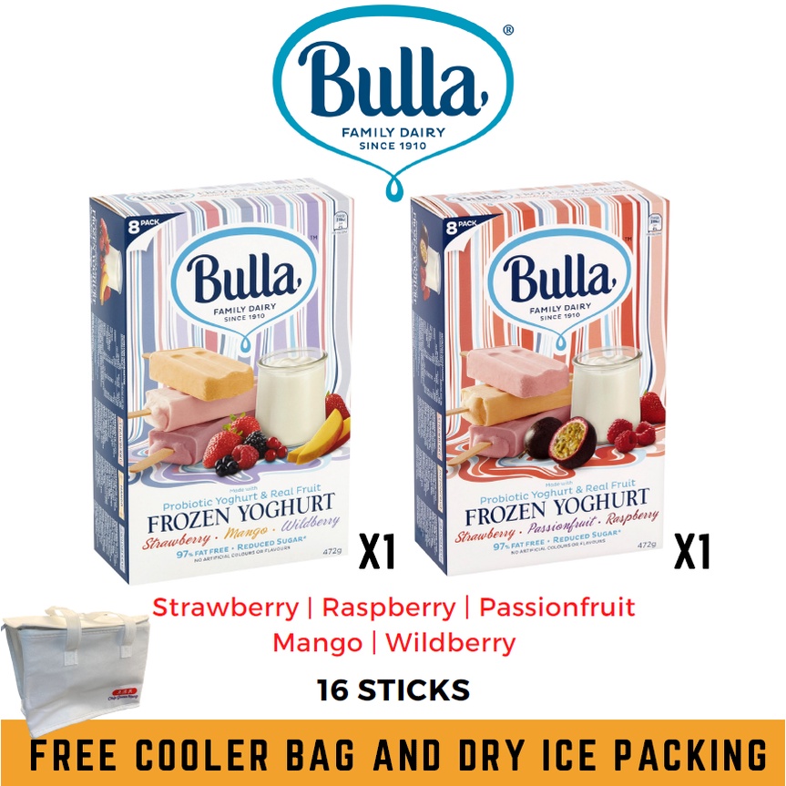 [Bundle of 2 party boxes] Bulla Frozen Yoghurt Ice Cream (16 sticks ...