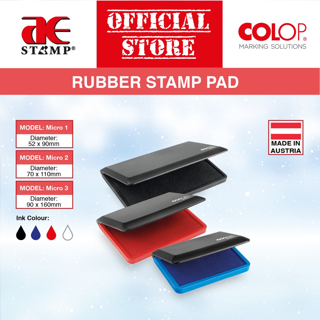 Stamp Pad for Rubber Stamp | Stamp Pad COLOP Micro Stamp Pad | Black ...