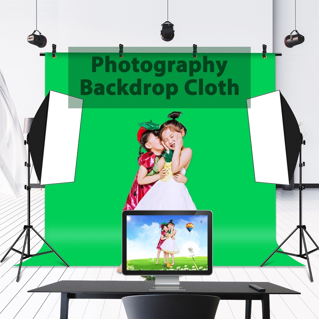 【SG】Green Screen Photo Background Photography Backdrop Cloth Stand 1M ...