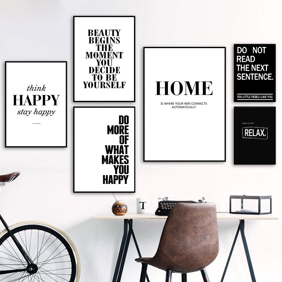 DO Home Inspirational Quotes Minimalist Wall Art Canvas Painting Nordic ...