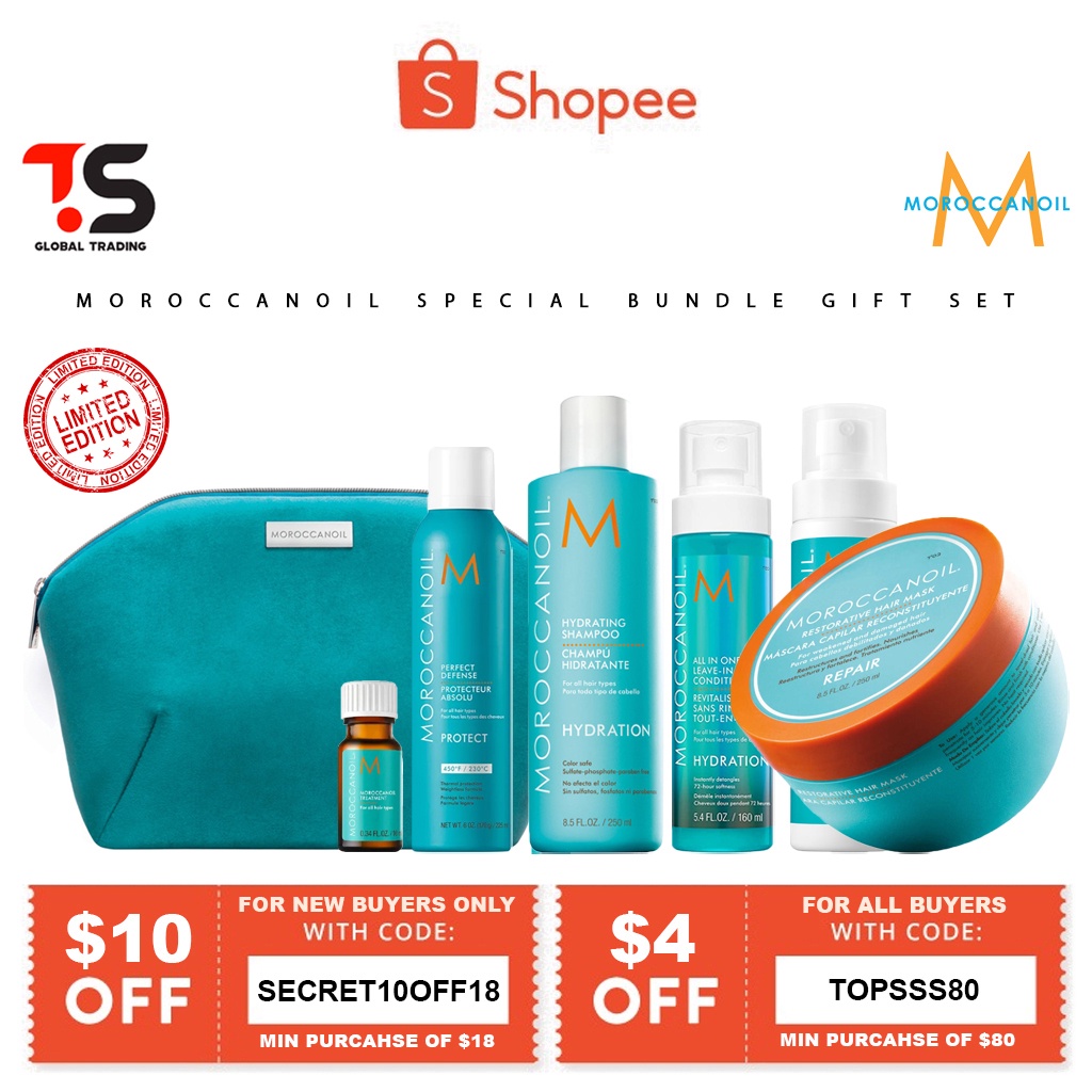 Moroccanoil Gift Set - Hydrating / Repair / Volume / Color Bundle - Limited Edition | Shopee ...