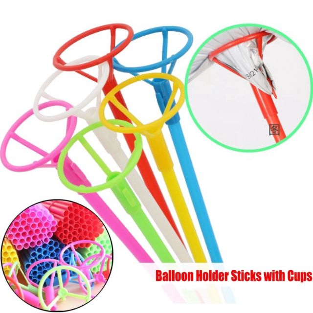 5pc Balon belon ballon balloon Sticks Holder with Cup 40 cm Strong ...