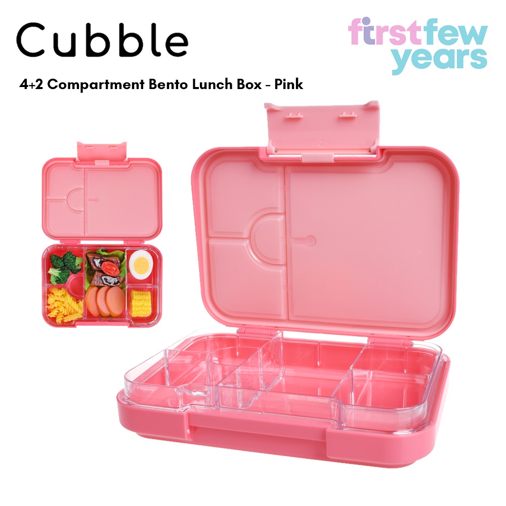 Cubble 4+2 Compartment Bento Lunch Box (3 Colours) Leakproof lunchbox ...
