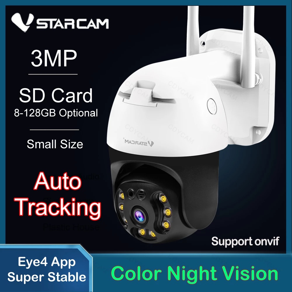 Vstarcam CS64 3MP PTZ IP Camera Digital Zoom Wifi Outdoor AI Human ...