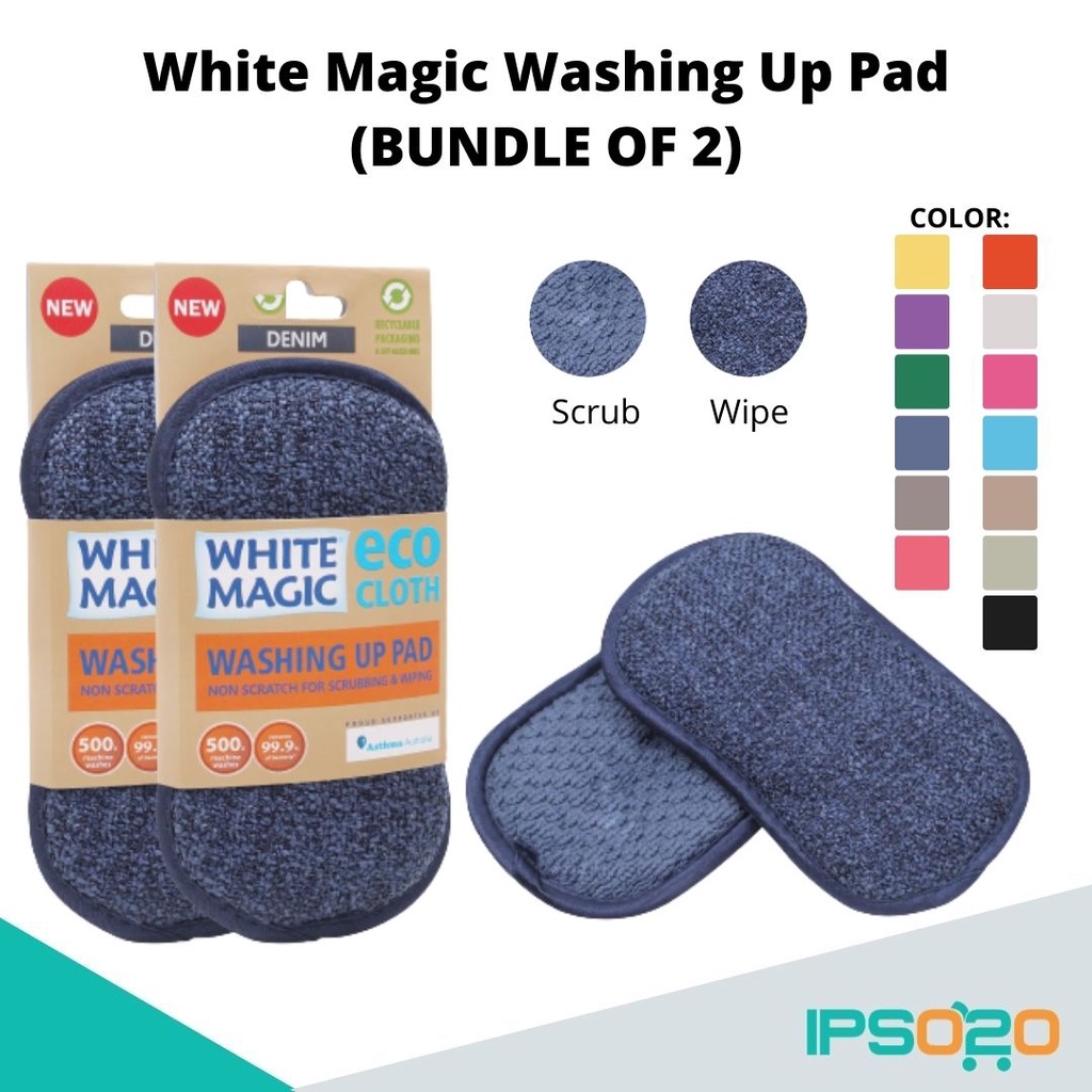 [ Bundle of 2 ] White Magic Dishwashing Sponge Washing Up Pad | Shopee ...