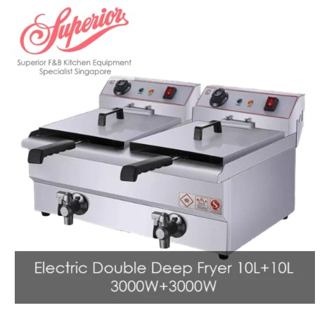 Electric Double Deep Fryer 10L+10L | Shopee Singapore