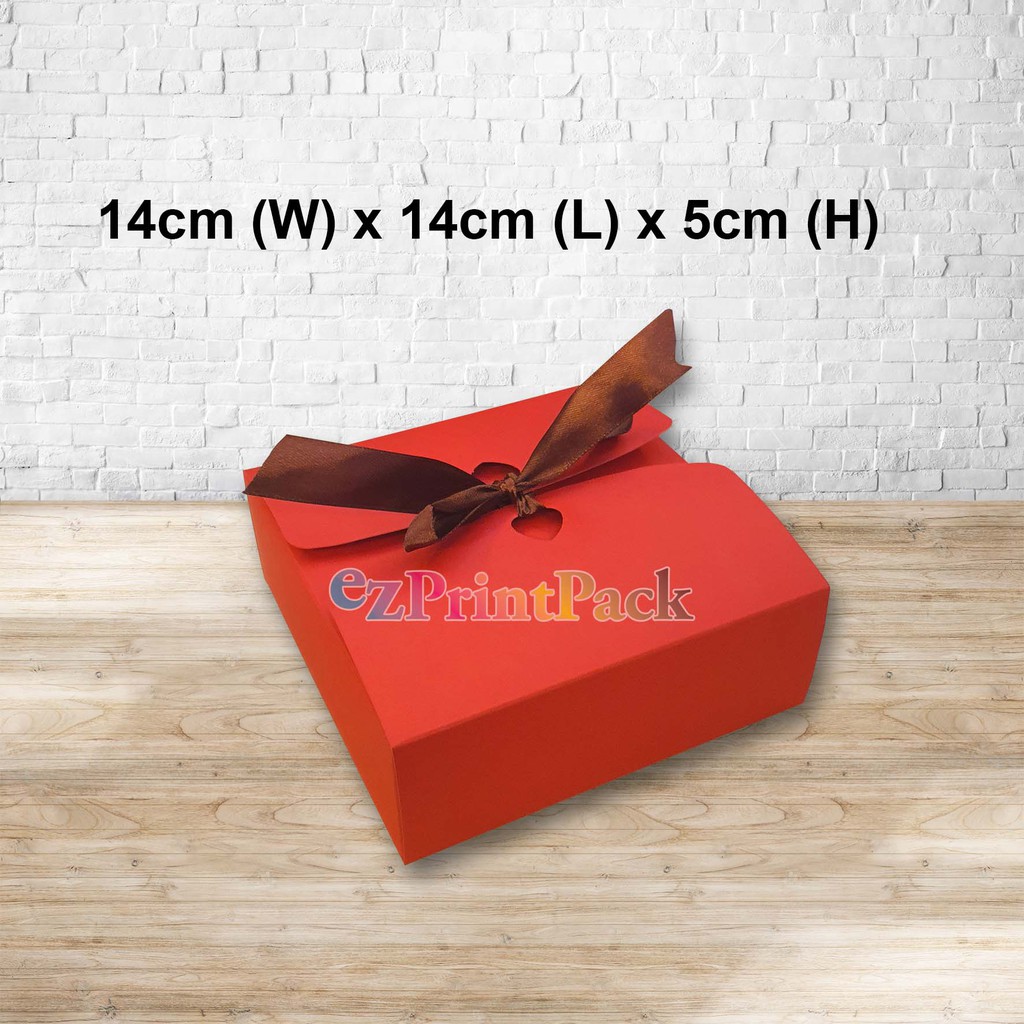 14x14x5 Red box with Ribbon | Red Craft Box | Square Red box| Empty box ...