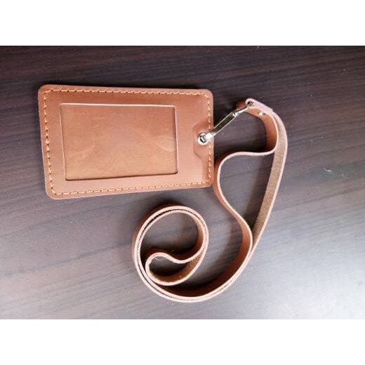 Leather id card Hanger id card holder | Shopee Singapore