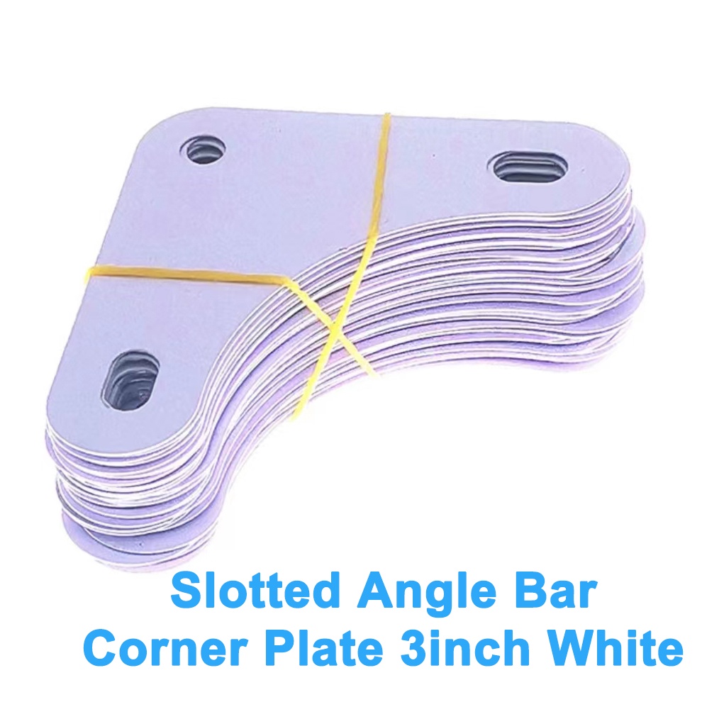 10PCS Slotted Angle Bar Corner Plate White 3INCH | Shopee Singapore