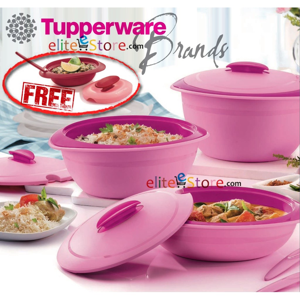 TUPPERWARE PINKY GERBERA Server 5IN1 - 1.5L x sets Keeps food warm ...