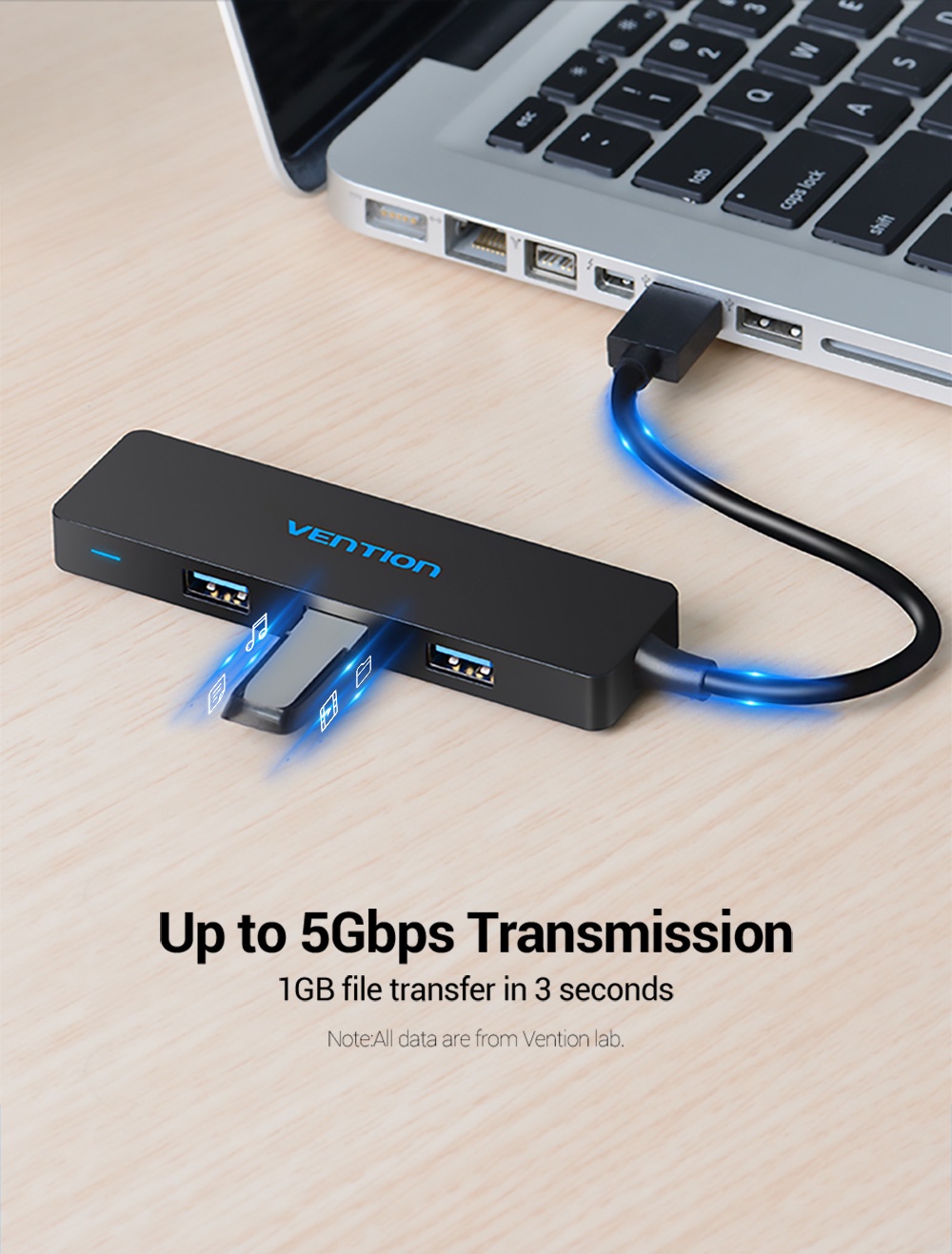Vention USB 3.0 A Hub 4 Port High Speed USB Splitter Portable USB HUB ...