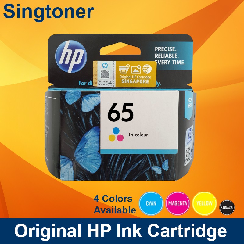 HP 65 65xl Black Color Ink Cartridge DESKJET 2620 / 2621 / 2622 / 2623 ...