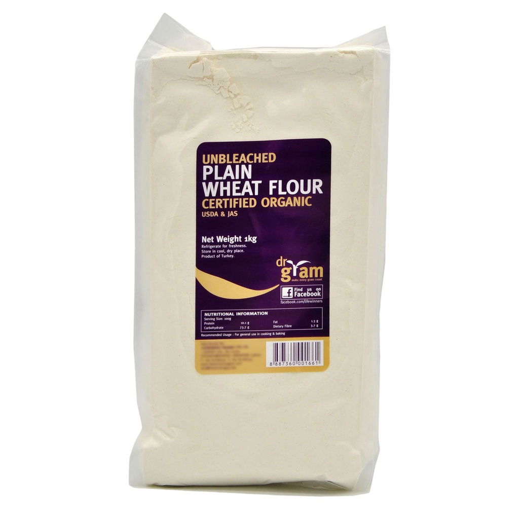Dr Gram Organic Unbleached Plain Wheat Flour 1kg | Shopee Singapore