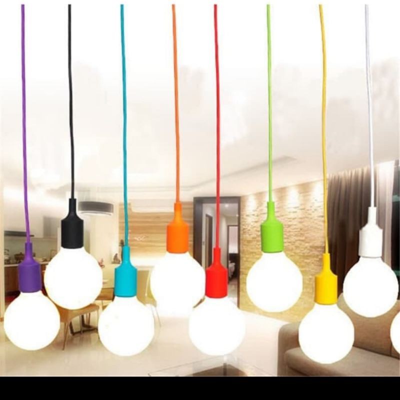 1 METER COLORFUL HANGING FITTINGS / E27 COLOR LIGHT FITTING CABLES ...