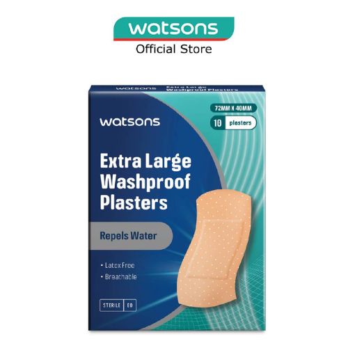WATSONS Washproof Sterile Extra Large Plaster Breathable Latex Free ...