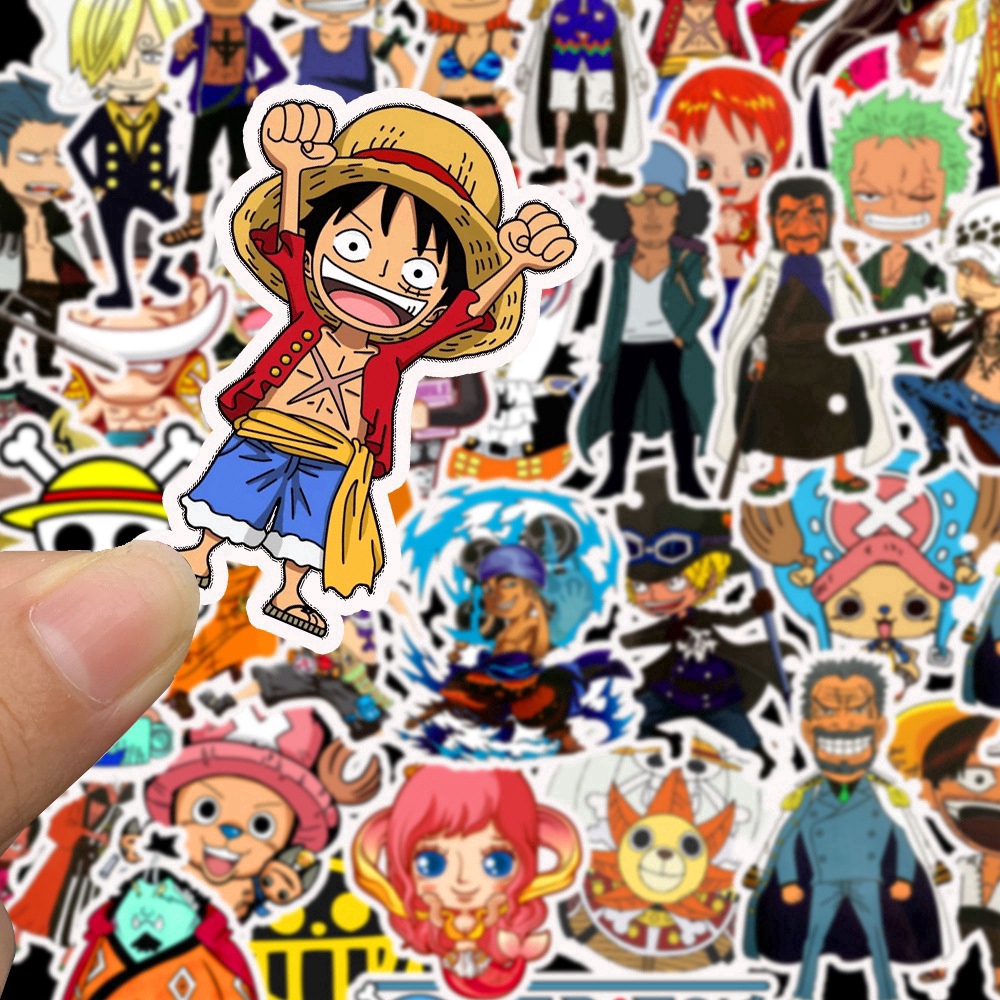 50pcs/pack Anime ONE PIECE Luffy Stickers For Car Laptop PVC Home Decal ...