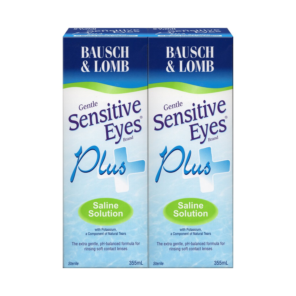 BAUSCH+LOMB Sensitive Eyes Plus Saline 355ml Twin Pack X 2 Value Pack ...