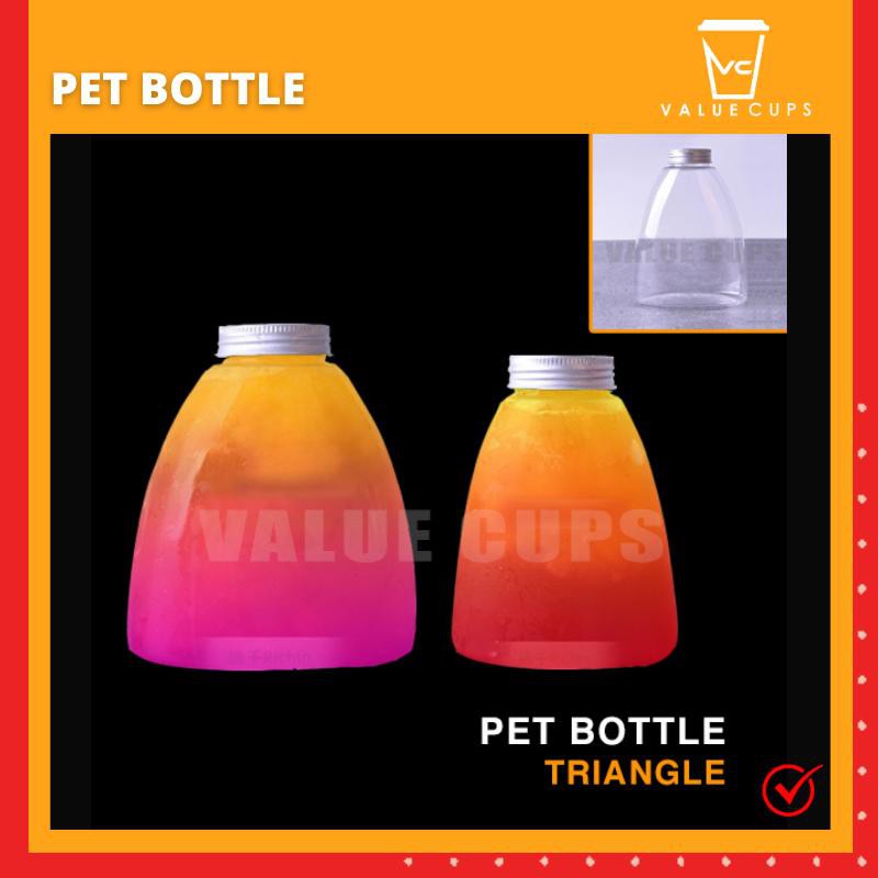 25 pcs Coffee Flat Bottle - PET Triangle 300ml (VC) | Shopee Singapore