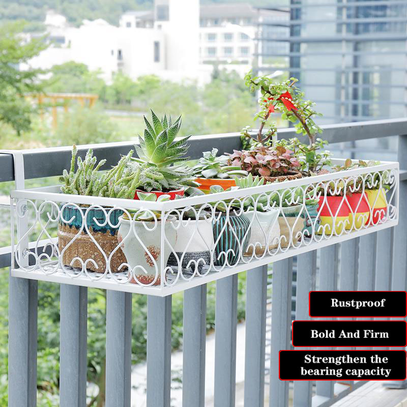 Plant Rack Iron Balcony Flower Rack Balcony Iron Railing Flower Pot ...