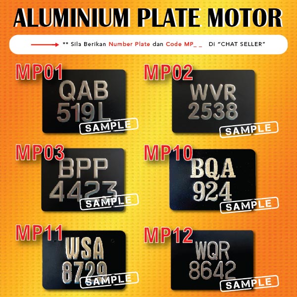 Aluminium Plat Nombor Motor / Nombor Plate Ketuk / Aluminium Emboss ...