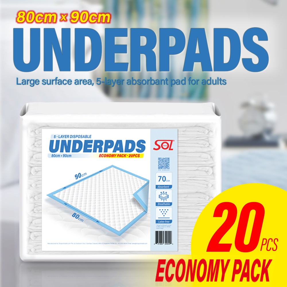 Absorbant underpads 80x90cm. 20pcs. Adults diapers. For senior, nursing ...